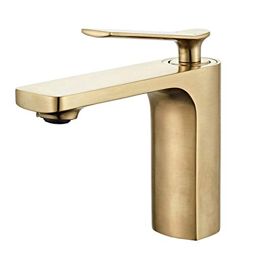 Modern Single Handle Bathroom Basin Faucet Laundry Vanity Sink Faucet Brushed Nickel Gold Finish Lavatory Faucet