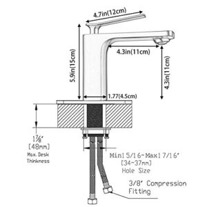 Modern Single Handle Bathroom Basin Faucet Laundry Vanity Sink Faucet Brushed Nickel Gold Finish Lavatory Faucet