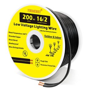 firmerst 16/2 low voltage landscape wire outdoor lighting cable ul listed 200 feet