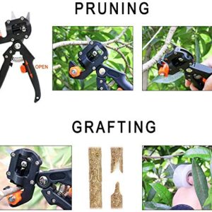 Toolwiz Garden Grafting Tools Tree Grafting Kit, 2 in 1 Grafting Shears for Fruit Tree Grafting Tool with 3 Replacement Blades, Tree Grafting Tape, Tag Cards, Screwdriver and Wrench