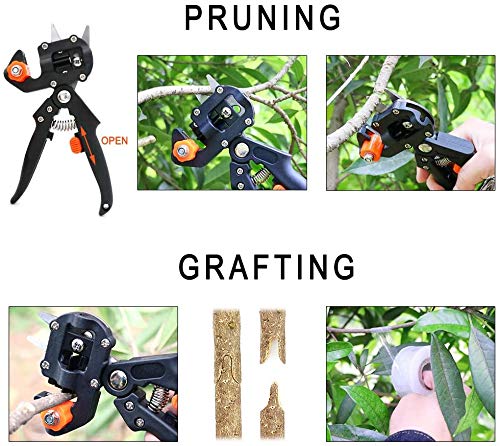 Toolwiz Garden Grafting Tools Tree Grafting Kit, 2 in 1 Grafting Shears for Fruit Tree Grafting Tool with 3 Replacement Blades, Tree Grafting Tape, Tag Cards, Screwdriver and Wrench