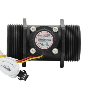 digiten g1-1/2" g1.5" water flow sensor, food-grade hall effect sensor flow meter flowmeter control 5-150l/min - arduino, raspberry pi, and reverse osmosis filter compatible