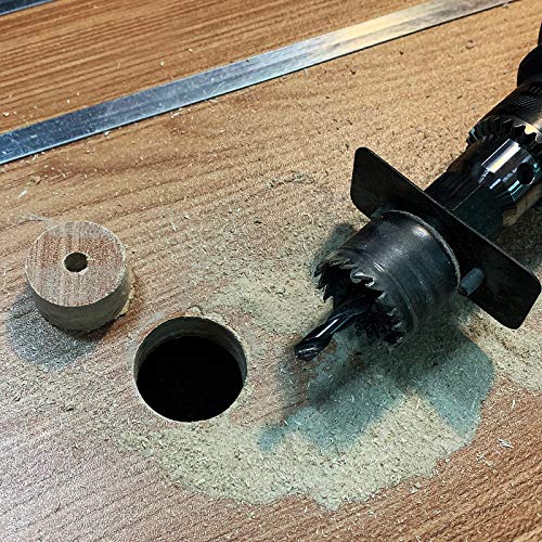 COMOWARE Hole Saw Kit for Wood- 16 Pieces 3/4’’-5’’ Full Set in Case with 1pcs Hex Key, 2pcs Mandrels and 1pcs Install Plate for PVC Board Plastic Plate Drilling Drywall and Soft Wood