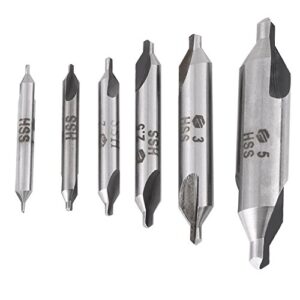 lathe mill center drill set/6pcs 60 degree hss centering drill bits countersink tool, 1/1.5/2/2.5/3/5mm