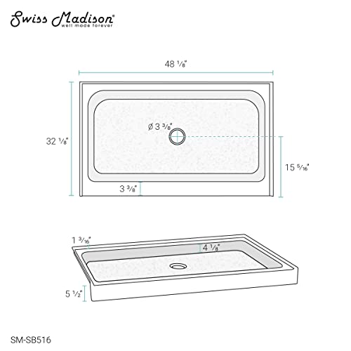 Swiss Madison SM-SB516 Voltaire 48x32 Shower Base