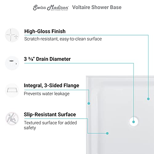 Swiss Madison SM-SB516 Voltaire 48x32 Shower Base