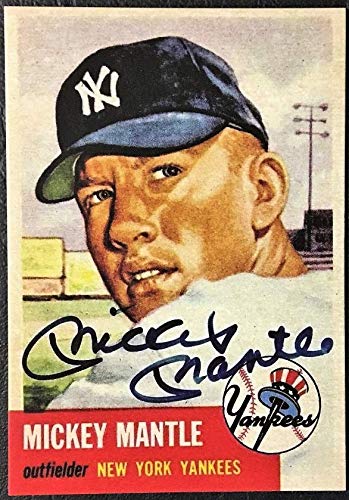 Mickey Mantle 1953 Topps Baseball Auto REPRINT Card New York Yankees - Baseball Card