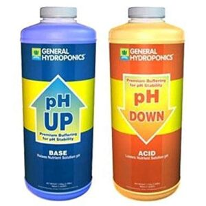 gh general hydroponics ph up and ph down 1 quart combo kit water adjuster buffer