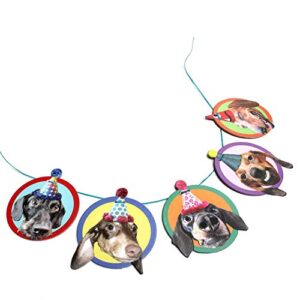 Dachshunds Cake Garland, photographic dog birthday party decoration