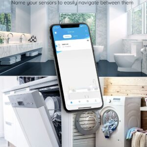 Govee WiFi Water Sensor, 100dB Adjustable Audio Alarm and Smart App Alerts, Leak and Drip Alert with Email, Detector for Home, Basement(Not Support 5G WiFi)