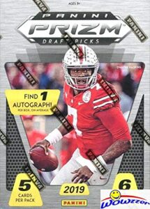 2019 panini prizm draft picks football exclusive factory sealed retail box with autograph rookie! look for rookies & autos of kyler murray, dwayne hoskins, daniel jones, drew lock & more! wowzzer!