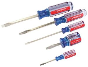 craftsman screwdriver set, slotted/flat head, 5piece (cmht65032)