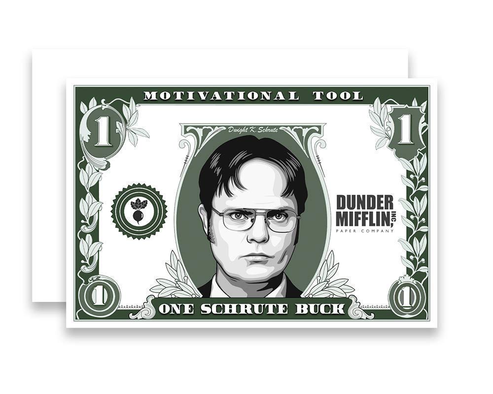 Dwight Schrute Inspired “Schrute Bucks” Card Pack of 5