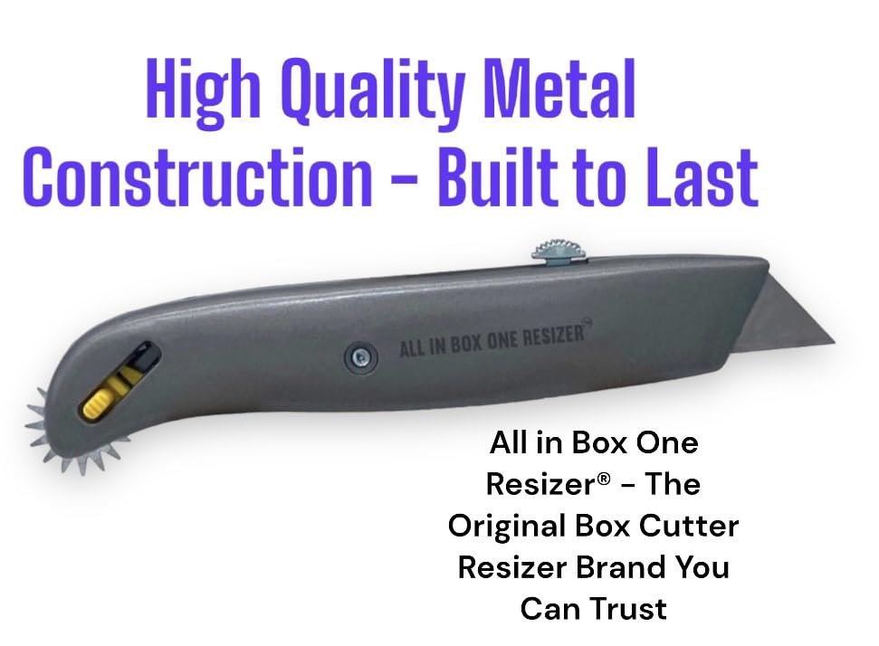 Box Resizer Tool with Scoring Wheel - Utility Knife Cardboard Scorer, Reducer - Box Cutter Sizer Tool for Resizing Reducing Size of Shipping Boxes