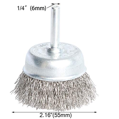 FPPO 7PCS Stainless Steel Wire Wheel Brush, Coarse Crimped Cup Brush and End Brush Kit