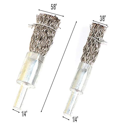 FPPO 7PCS Stainless Steel Wire Wheel Brush, Coarse Crimped Cup Brush and End Brush Kit