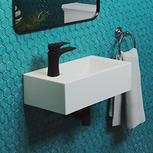 Swiss Madison Well Made Forever SM-WS315 Voltaire Wall Hung Sink, Glossy White