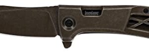 Kershaw Boilermaker Pocketknife; 3.3-inch 8Cr13MoV Stainless Steel Blade, SpeedSafe® Assisted Open, Brown PVD Coating with Stonewashed Finish, Frame Lock, Every Day Carry (3475), Black