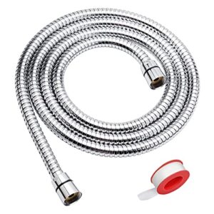 blissland shower hose, 79 inches extra long stainless steel handheld shower head hose with brass insert and nut - durable and flexible(chrome)