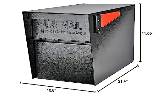 Mail Boss 7526 Mail Manager Street Safe Locking Security Mailbox, Black