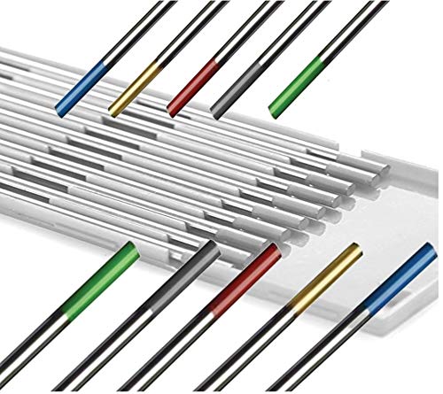 WeldingCity 10-pk Premium TIG Welding Tungsten Electrode 1/16"-3/32" x 7" ASSORTED ALLOYING Green-Red-Gray-Gold-Blue