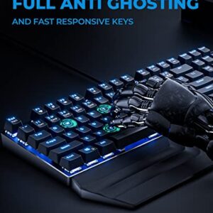 havit Mechanical Keyboard and Mouse Combo RGB Gaming 104 Keys Blue Switches Wired USB Keyboards with Detachable Wrist Rest, Programmable Gaming Mouse for PC Gamer Computer Desktop (Black)