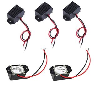 tatoko 5pcs mini buzzers with leads - 12v 400hz morse code mechanical electronic components