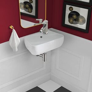 Swiss Madison Well Made Forever SM-WS312 Plaisir Wall Hung Sink, Glossy White