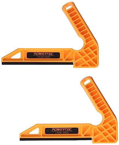 POWERTEC 71338 Deluxe Push Stick for Table Saws, Router Tables, Band Saws & Jointers, Dual Ergonomic Handles w/Max Grip, Hand Protection fo Woodworking, Safety for Woodworkers – 2 Pack