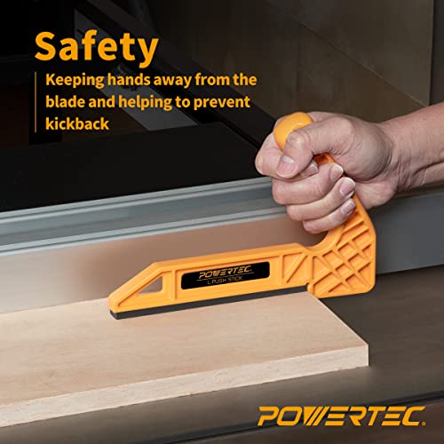 POWERTEC 71338 Deluxe Push Stick for Table Saws, Router Tables, Band Saws & Jointers, Dual Ergonomic Handles w/Max Grip, Hand Protection fo Woodworking, Safety for Woodworkers – 2 Pack