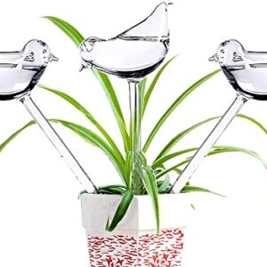 Adabocute Bird Shaped Plant Watering Globes - Watering Bulbs For Outdoor Plants - Clear Plant Watering Bulbs - 3 Pack Self Watering Planter Insert