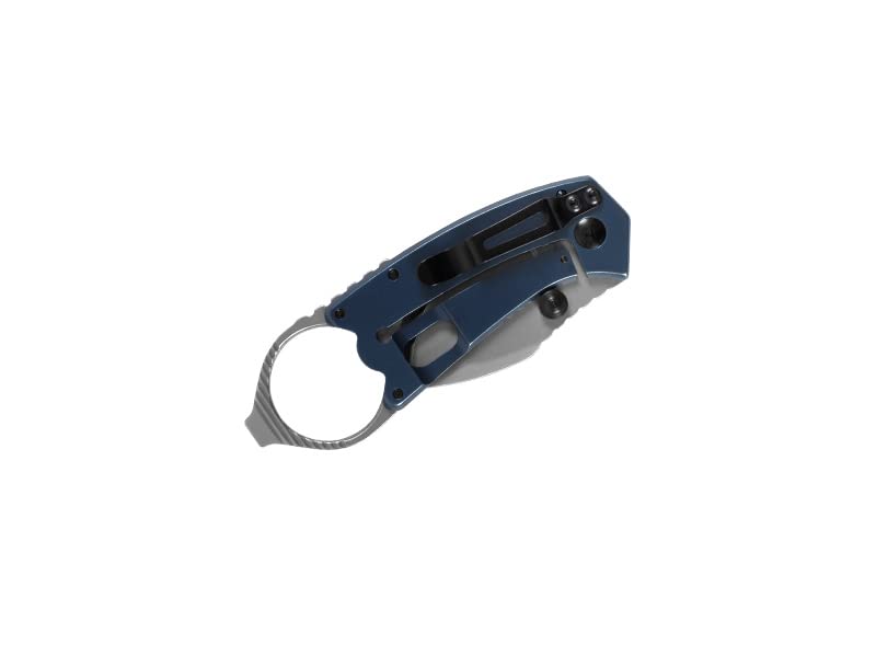 Kershaw Antic Folding Pocket Knife; 1.75-Inch 8Cr13MoV Stainless Steel Bead Blasted Blade, Stainless Steel PVD Coated Handle, Manual Opening, Bottle Opener and Flat Head Screwdriver (8710), Navy