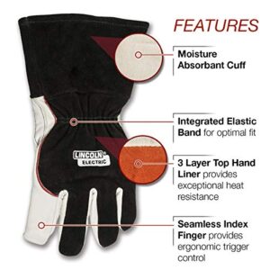 Lincoln Electric DynaMIG HD Professional MIG Welding Gloves | Comfort & Heat Resistance | Large | K3806-L Black