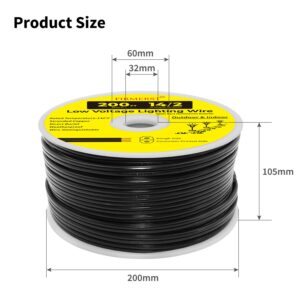 FIRMERST 14/2 Low Voltage Landscape Wire Outdoor Lighting Cable 200 Feet