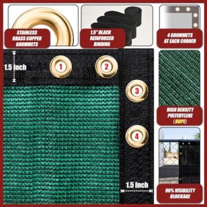 Amgo 6' x 50' Green Fence Privacy Screen, Commercial Standard Heavy Duty Windscreen with Bindings & Grommets, 90% Blockage, Cable Zip Ties Included (We Make Custom Size)