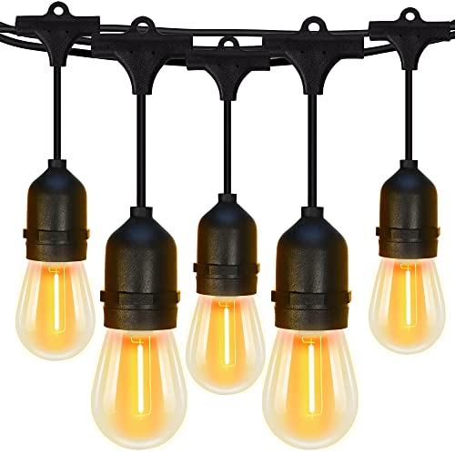 YOSION 60ft Heavy-Duty Commercial-Grade Waterproof Outdoor String Lights with Hanging Sockets for Backyard Garden Patio Pergola Gazebo Bistro Bedroom Christmas Wedding Party