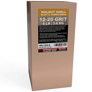 8 lbs or 3.6 kg ground walnut shell media 12-20 grit - medium course walnut shells for tumbling, vibratory or blasting