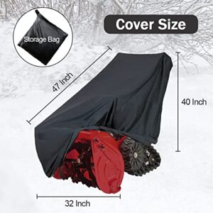 Snow Thrower Cover - Universal Snow Blower Protection Cover, Heavy Duty 210D Waterproof Snow Sweeping Replacing Cover, 47"L x 40"H x 32"W