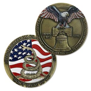 don't tread on me challenge coin us liberty bell military coin