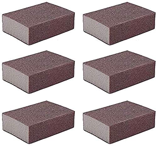 Liyafy 120# Grit Sponge Emery Cloth Sandpaper Blocks Buffing Diamond Polishing Pads Hand Sanding Tool 6pcs