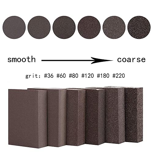 Liyafy 120# Grit Sponge Emery Cloth Sandpaper Blocks Buffing Diamond Polishing Pads Hand Sanding Tool 6pcs