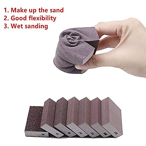 Liyafy 120# Grit Sponge Emery Cloth Sandpaper Blocks Buffing Diamond Polishing Pads Hand Sanding Tool 6pcs