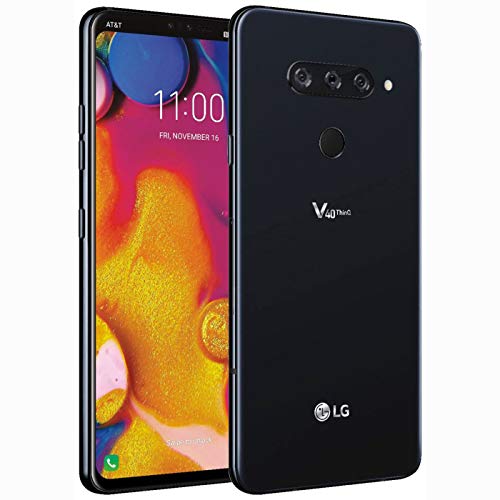 LG V40 ThinQ (64GB, 6GB RAM), 6.4" QHD+ FullVision Display, 5-Camera, 4G LTE - Black