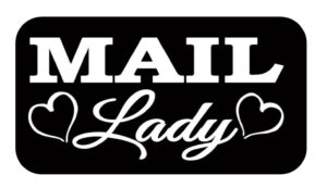 mail lady tp 736 8" decal sticker us mailman carrier frequent stops mailbox girl