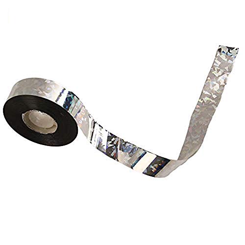 HICI PCO Bird Repellent Scare Tape Scare Ribbon Silver 500 FT Bird Deterrent Reflective Tape for Birds Effective for Woodpeckers Pigeons Grackles 500FTx1