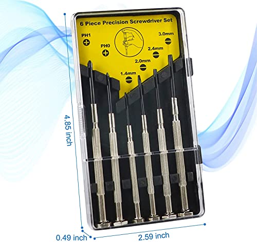 Shopping GD 6PCS Mini Screwdriver Set with Case, Precision Screwdriver Kit with 6 Different Size Flathead and Phillips Screwdrivers, Perfect mini Screwdriver Bits for Jewelry, Watch, Eyeglass Repair