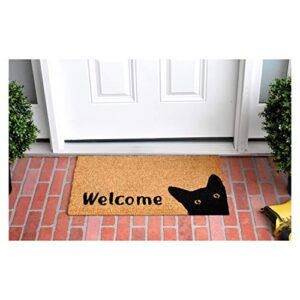 Calloway Mills AZ105001729 Kitty Korner Doormat, 17" x 29", Natural/Black