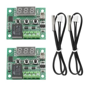 xingyheng 2pcs w1209 digital thermostat high precision temperature control switch module dc 12v micro temperature control board and ntc 10k thermistor sensors digital temperature probe