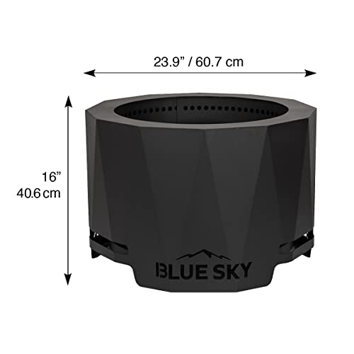 Blue Sky Outdoor Living Blue Sky Outdoor Living 24” Steel Peak Patio Smokeless Fire Pit, Firewood and/or Wood Pellet Burning