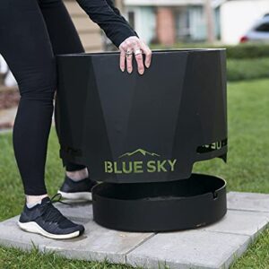 Blue Sky Outdoor Living Blue Sky Outdoor Living 24” Steel Peak Patio Smokeless Fire Pit, Firewood and/or Wood Pellet Burning